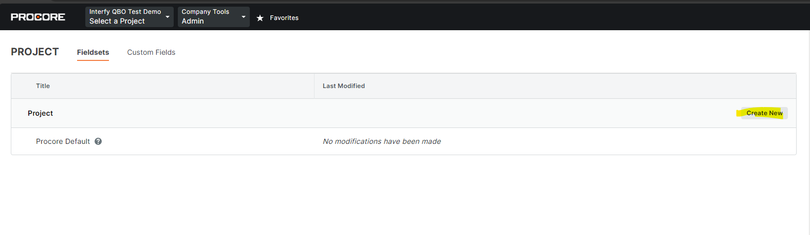 Project Setup for integration to Quickbooks Online using Procore Custom ...